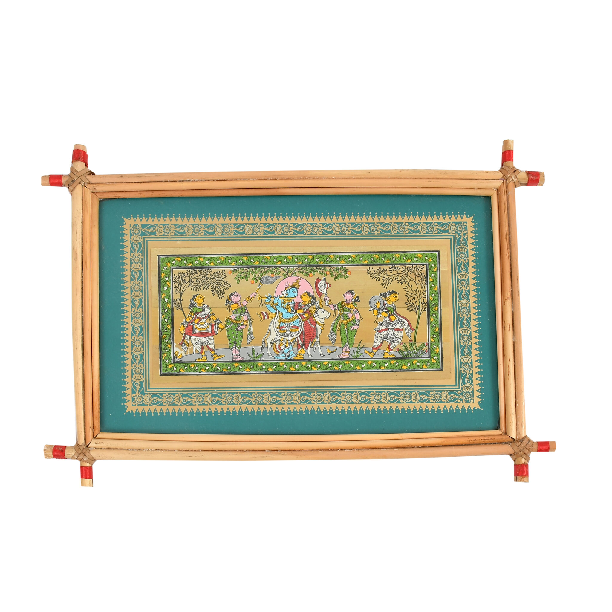 Shri Krishna & Gopiyan Palm Leaf Painting - Clio's Heritage Store